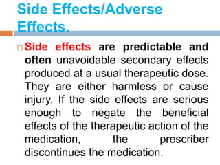 Types of medication action | PPTX