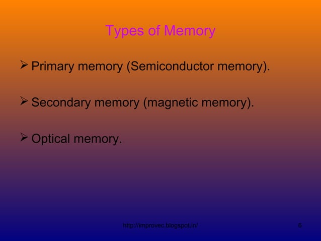 Types of memory | PPT