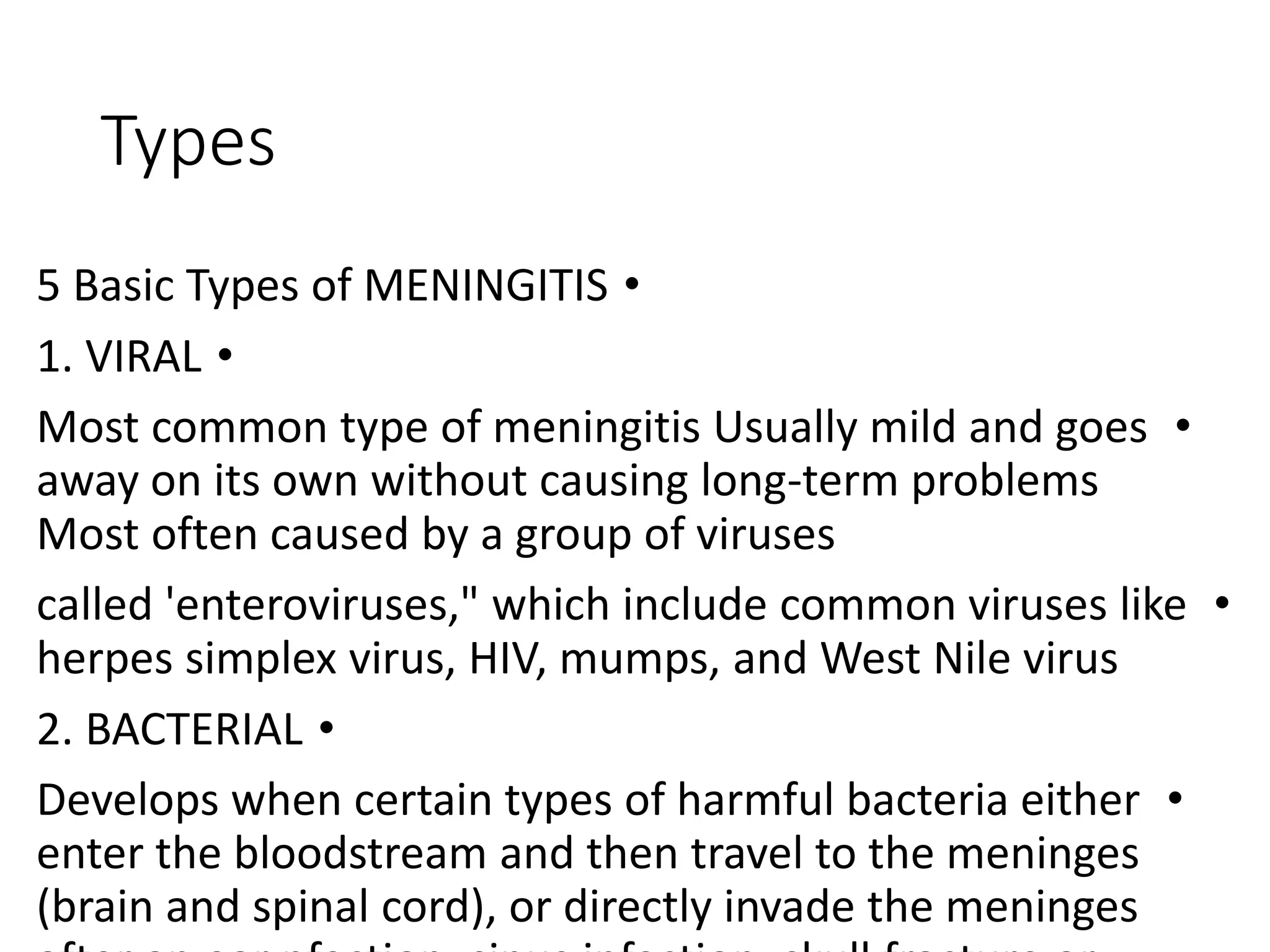 Types of meningitis. For nursing students pptx | PPTX