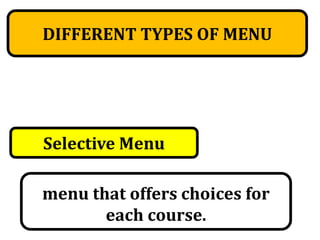 Types of menu | PPTX