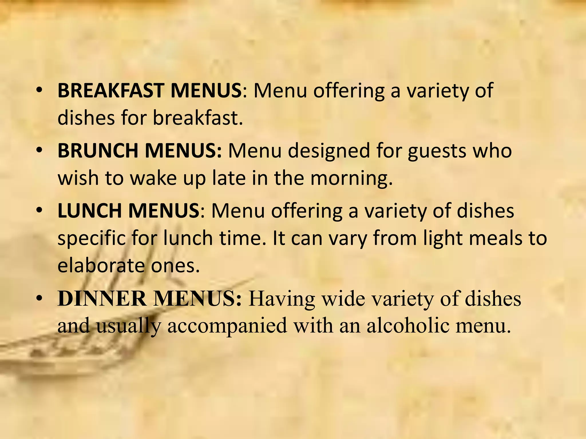 Types of menu | PPTX