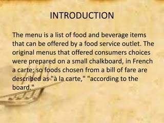 Types of menu | PPTX