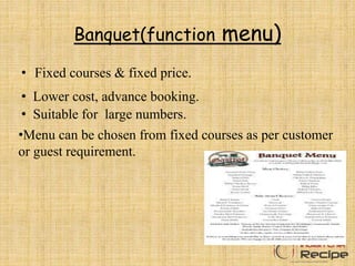 DIFFERENT TYPES OF MENUS IN HOTEL | PPTX