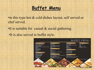 DIFFERENT TYPES OF MENUS IN HOTEL | PPTX