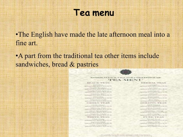 DIFFERENT TYPES OF MENUS IN HOTEL | PPTX
