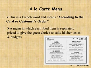 Main Types Of Menus