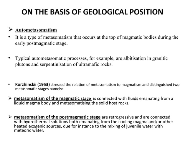 Types of metasomatism | PPTX