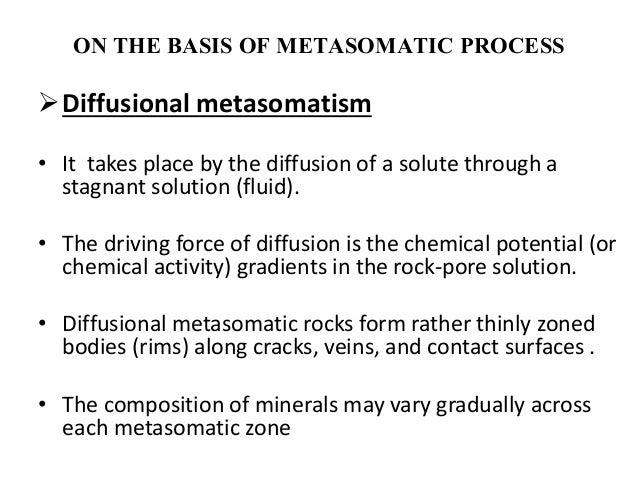 Types of metasomatism