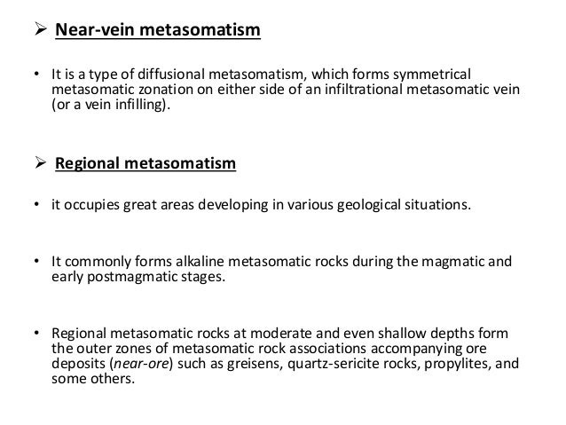Types of metasomatism