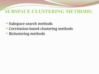 Types of methods in clustering analysis. | PPTX