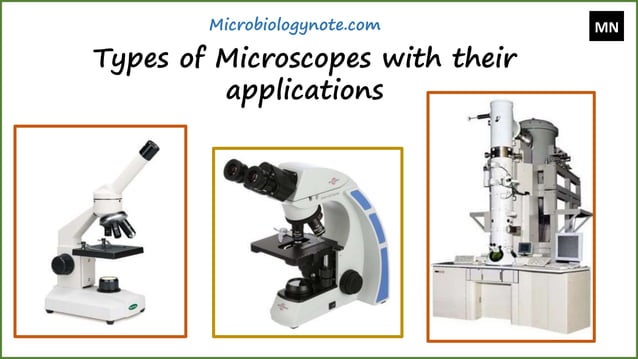 Types of Microscopes with their applications | PPTX | Photography | Arts and Crafts