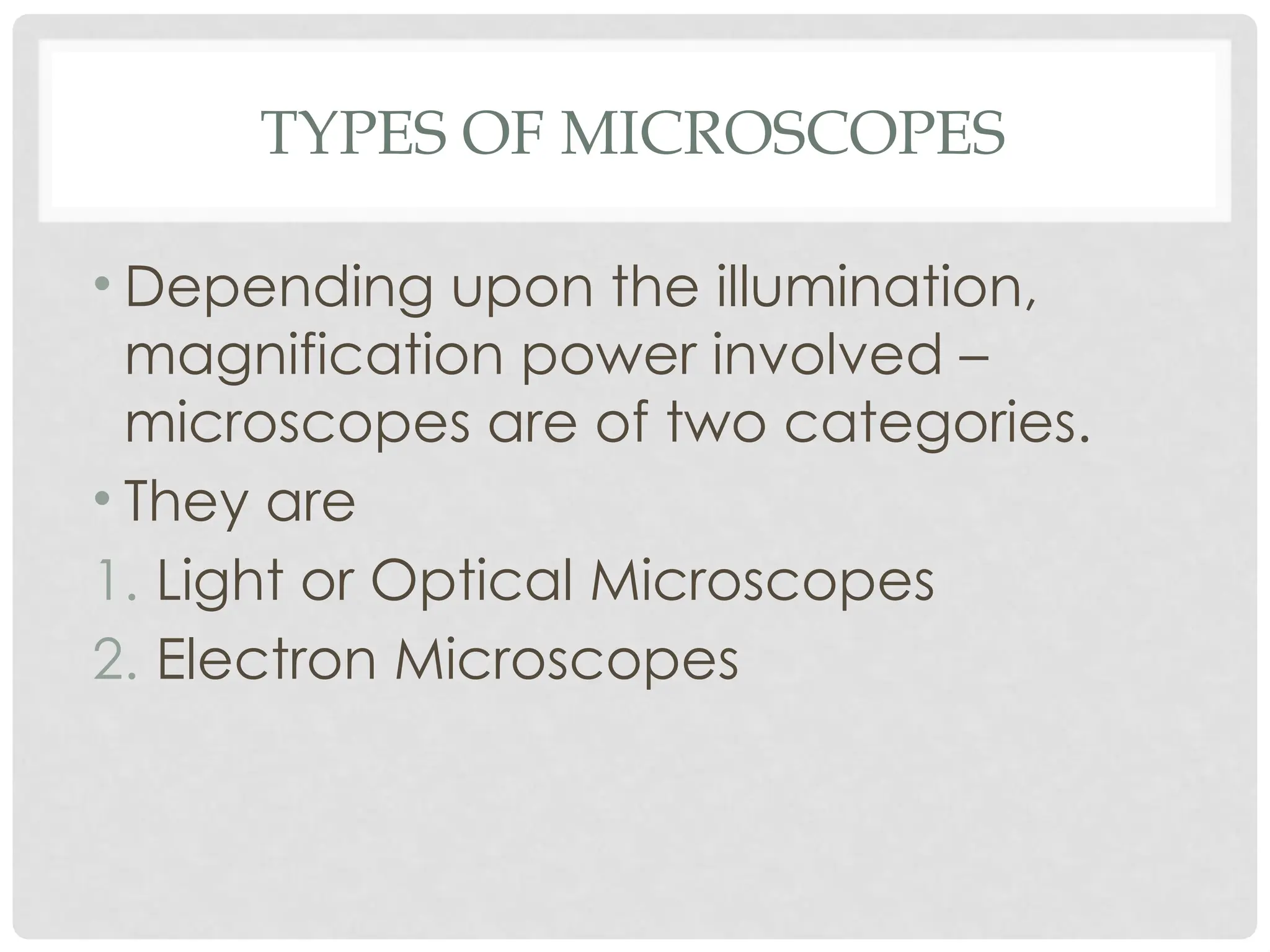 Types of Microscopy (Light Microscope, Simple Microscope, Compound ...