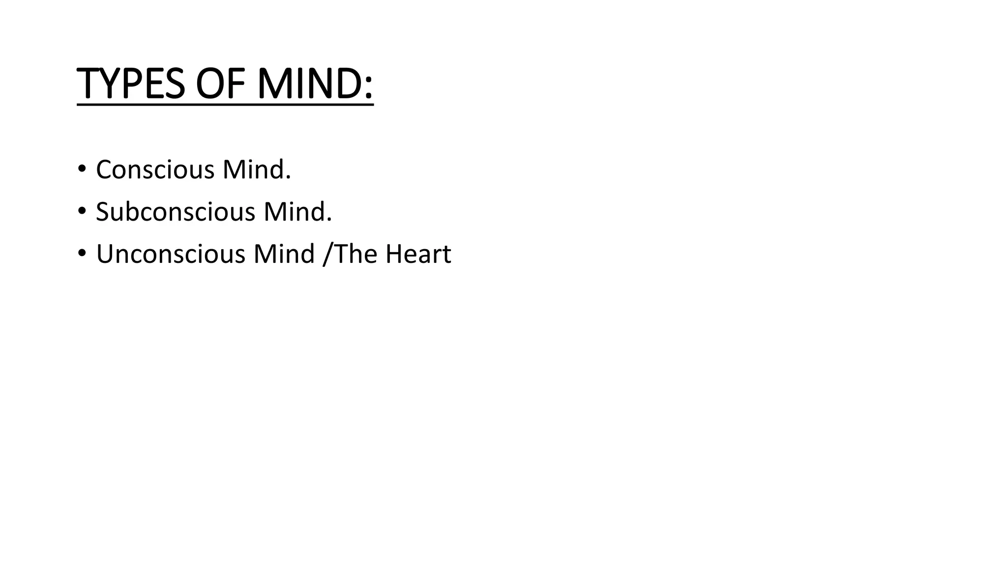 Types of mind(subconscious mind) | PPTX