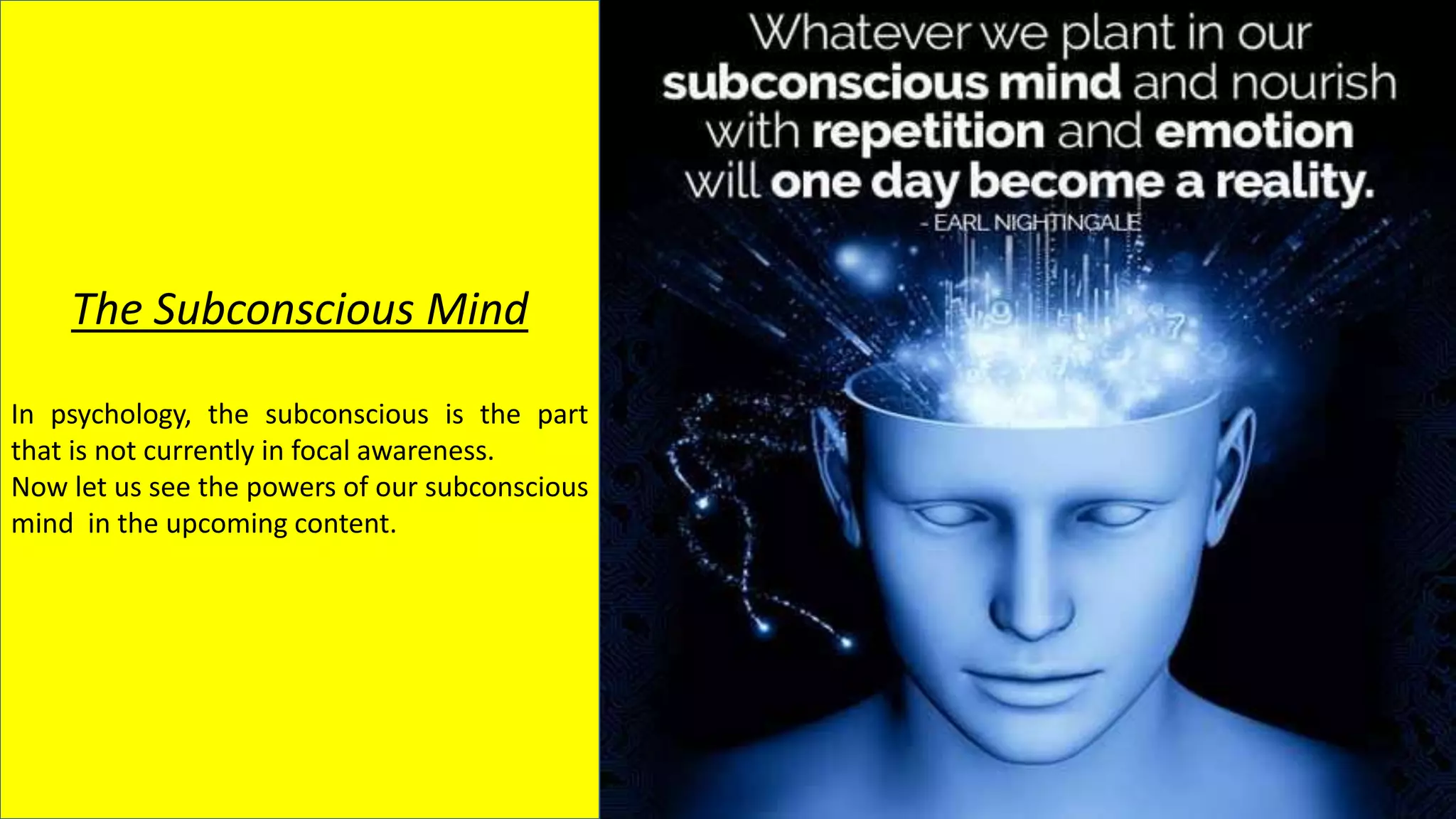 Types of mind(subconscious mind) | PPTX