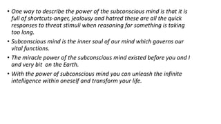 Types of mind(subconscious mind) | PPTX