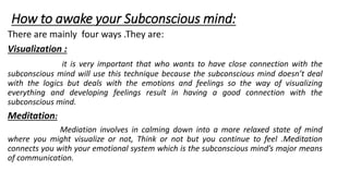 Types of mind(subconscious mind) | PPTX