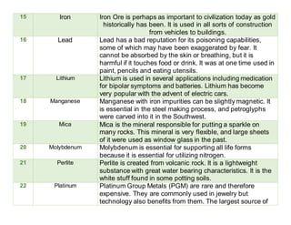 Types of Minerals and their Uses | DOCX