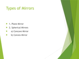 Types of Mirrors (Physics Class 10) pptx | PPTX