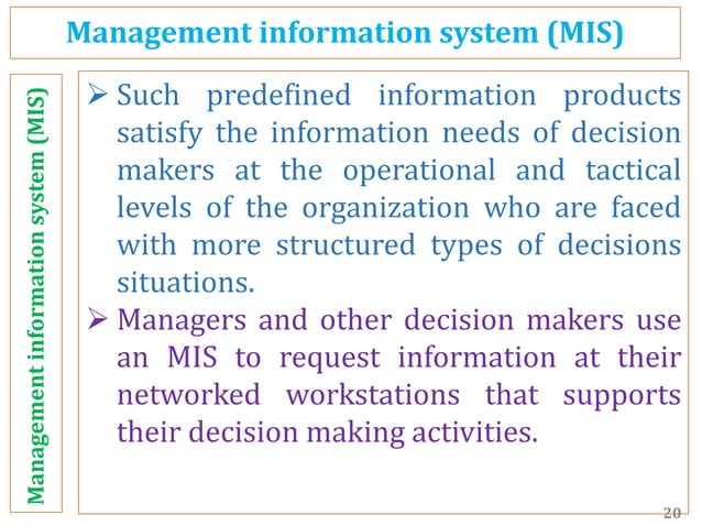Types of mis | PPTX | IT and Internet Support | Internet
