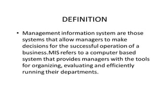 Types of MIS ppt presentation by student | PPT