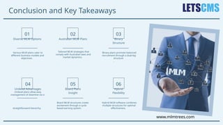 Types of MLM Plans - Binary, Unilevel, Matrix MLM Software | PPTX