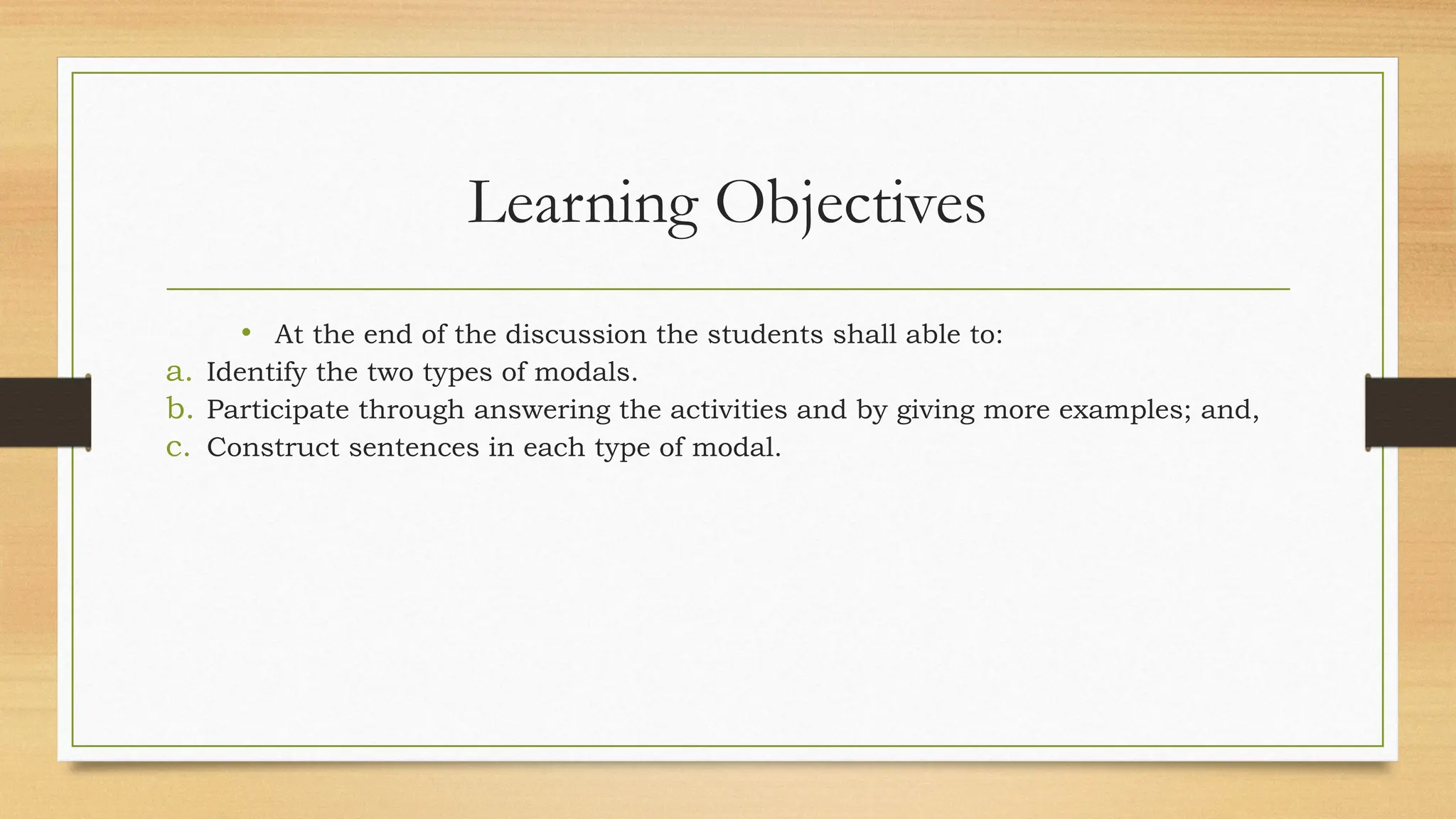 Types of Modals PowerPoint presentation. | PPT