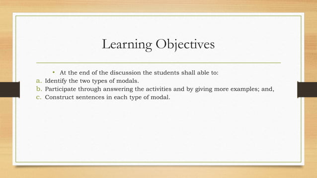 Types of Modals PowerPoint presentation. | PPT