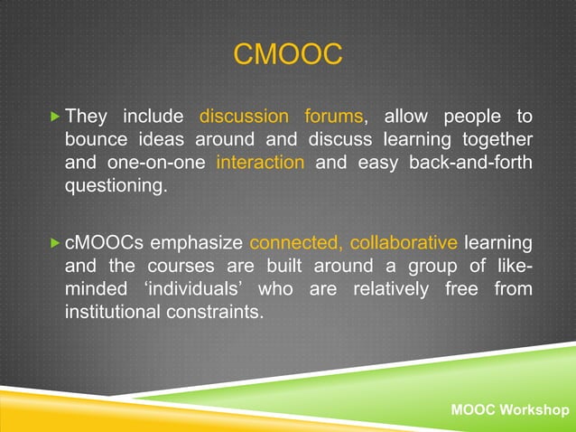 Types of MOOC | PPT