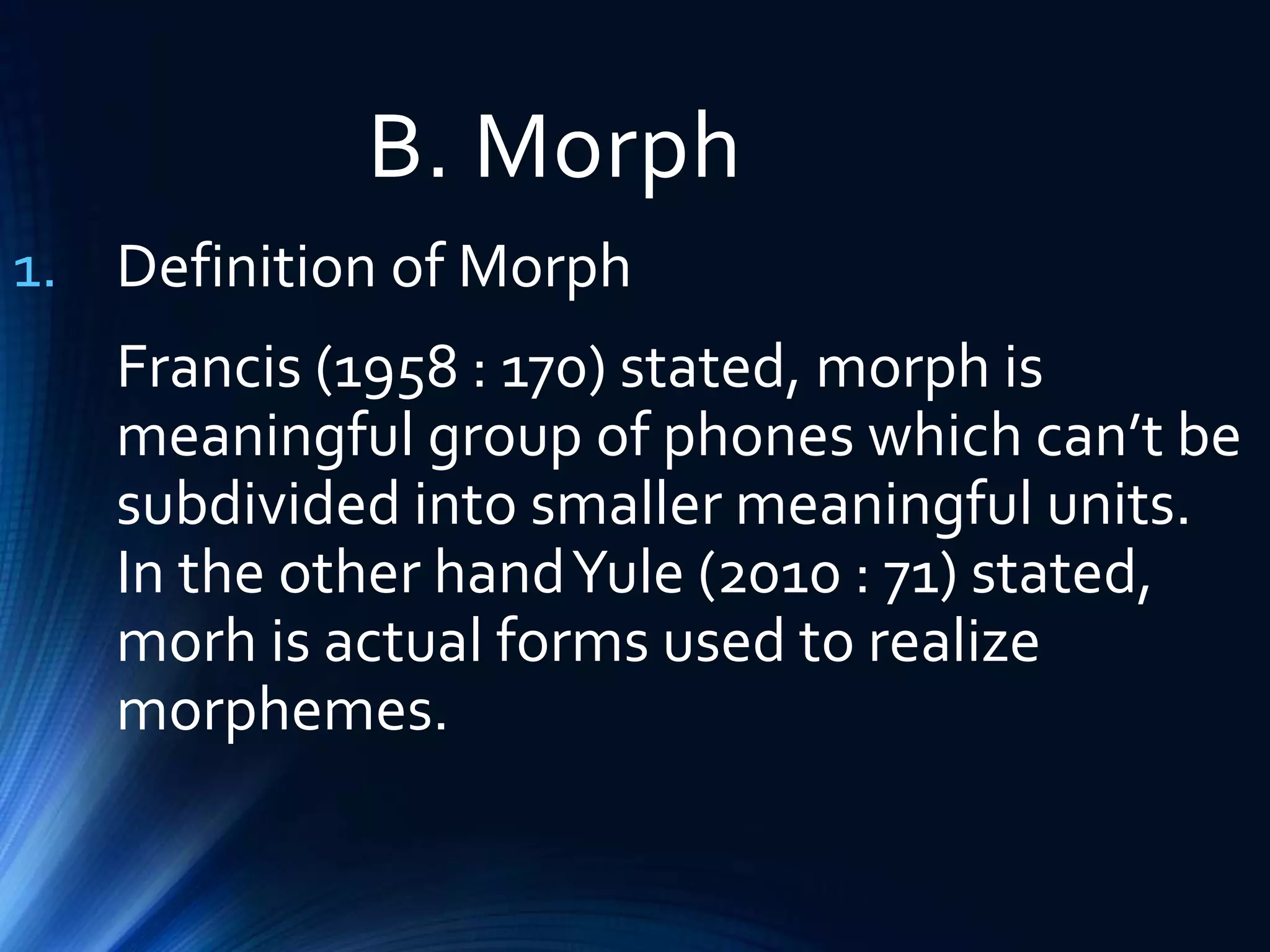 Types of Morpheme Presentation | PPTX