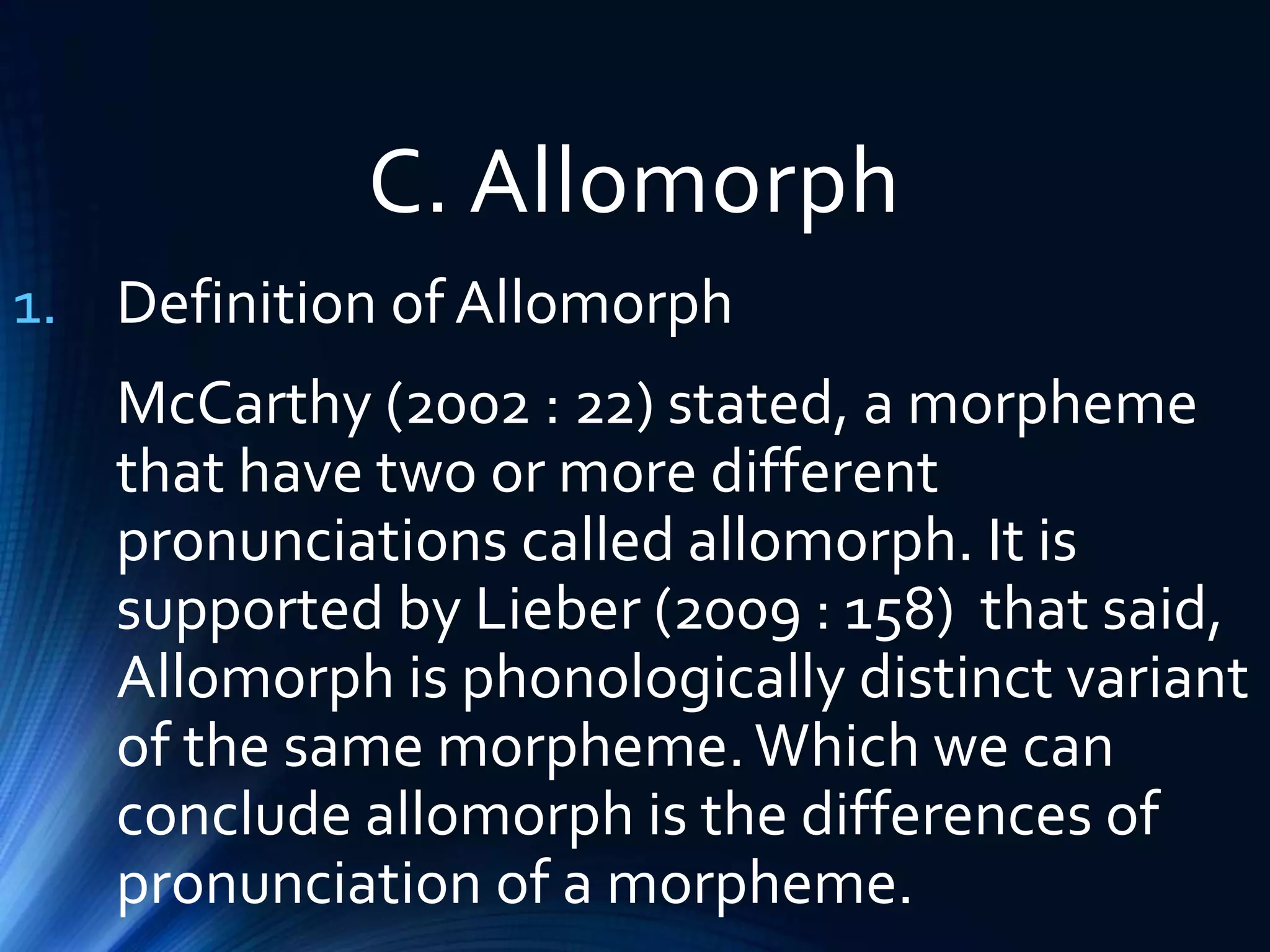 Types of Morpheme Presentation | PPTX