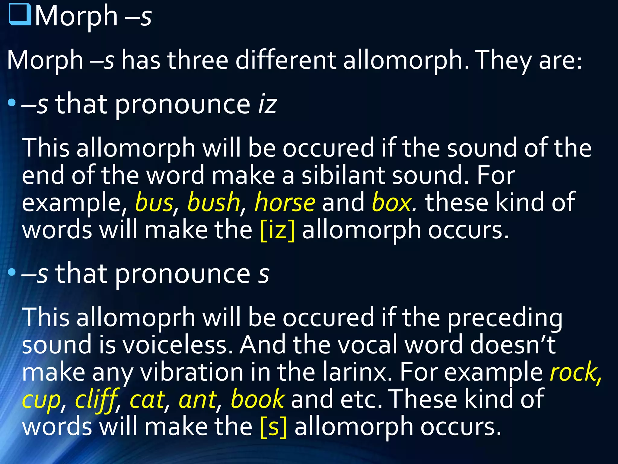 Types of Morpheme Presentation | PPTX