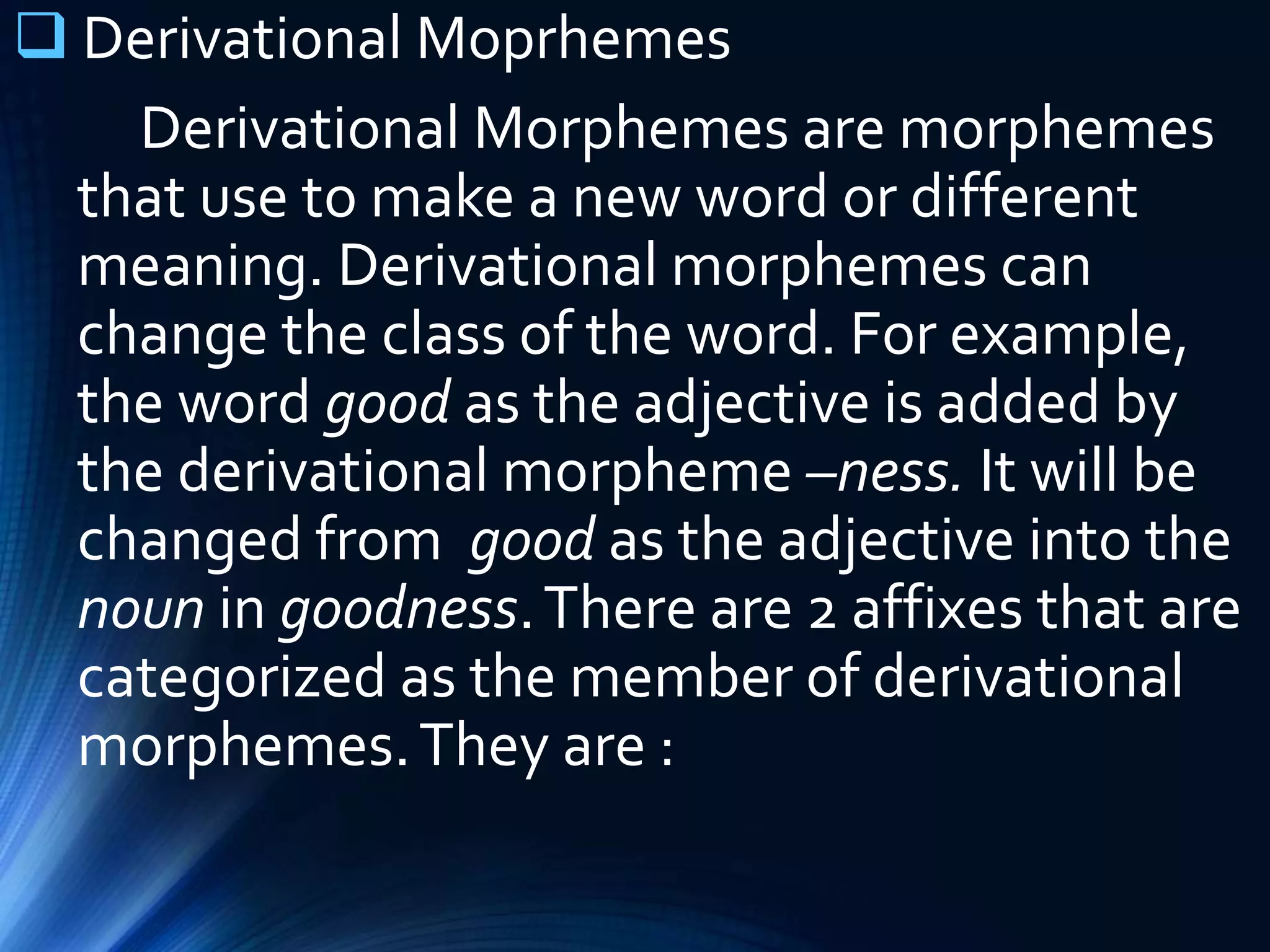 Types of Morpheme Presentation | PPTX