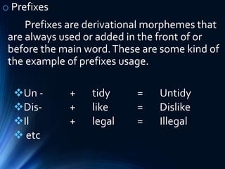 Types of Morpheme Presentation | PPTX | Dogs | Pets