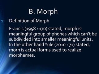 Types of Morpheme Presentation | PPTX