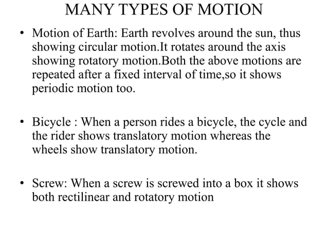 Types of motion | PPTX | Physics | Science