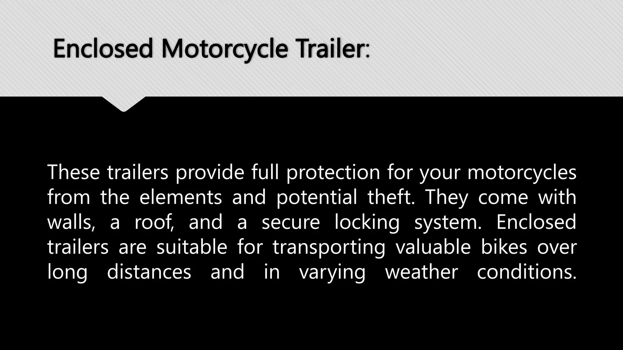 Types of Motorbike Trailers | PPTX