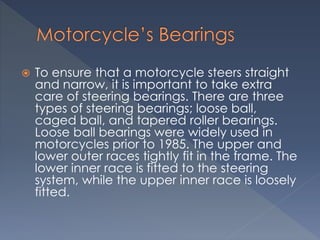 Types of Motorcycle Steering Bearings | PPTX