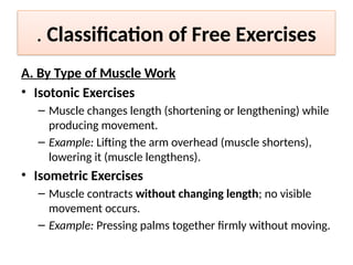 TYPES OF MOVEMENTS AND EXERCISES IN KINESIOLOGY | PPT