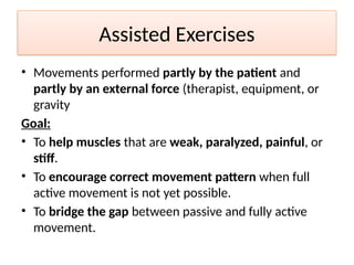 TYPES OF MOVEMENTS AND EXERCISES IN KINESIOLOGY | PPT