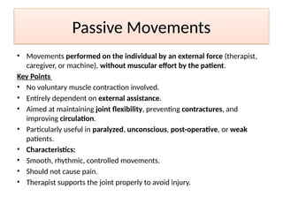 TYPES OF MOVEMENTS AND EXERCISES IN KINESIOLOGY | PPT