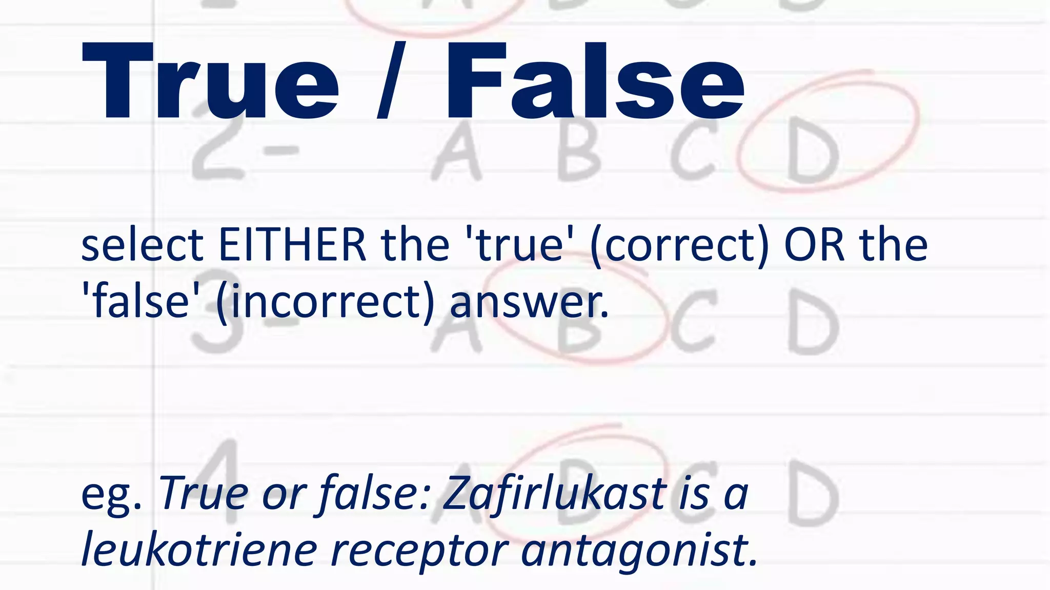 Types of multiple choice questions | PPTX