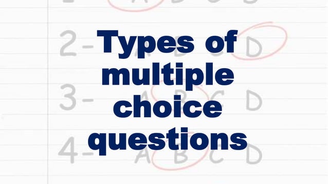 Types of multiple choice questions | PPTX