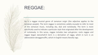 Types of music | PPTX | Reggae | Music