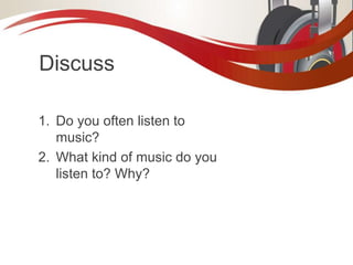 ESL Vocabulary: Musical Genres | PPTX