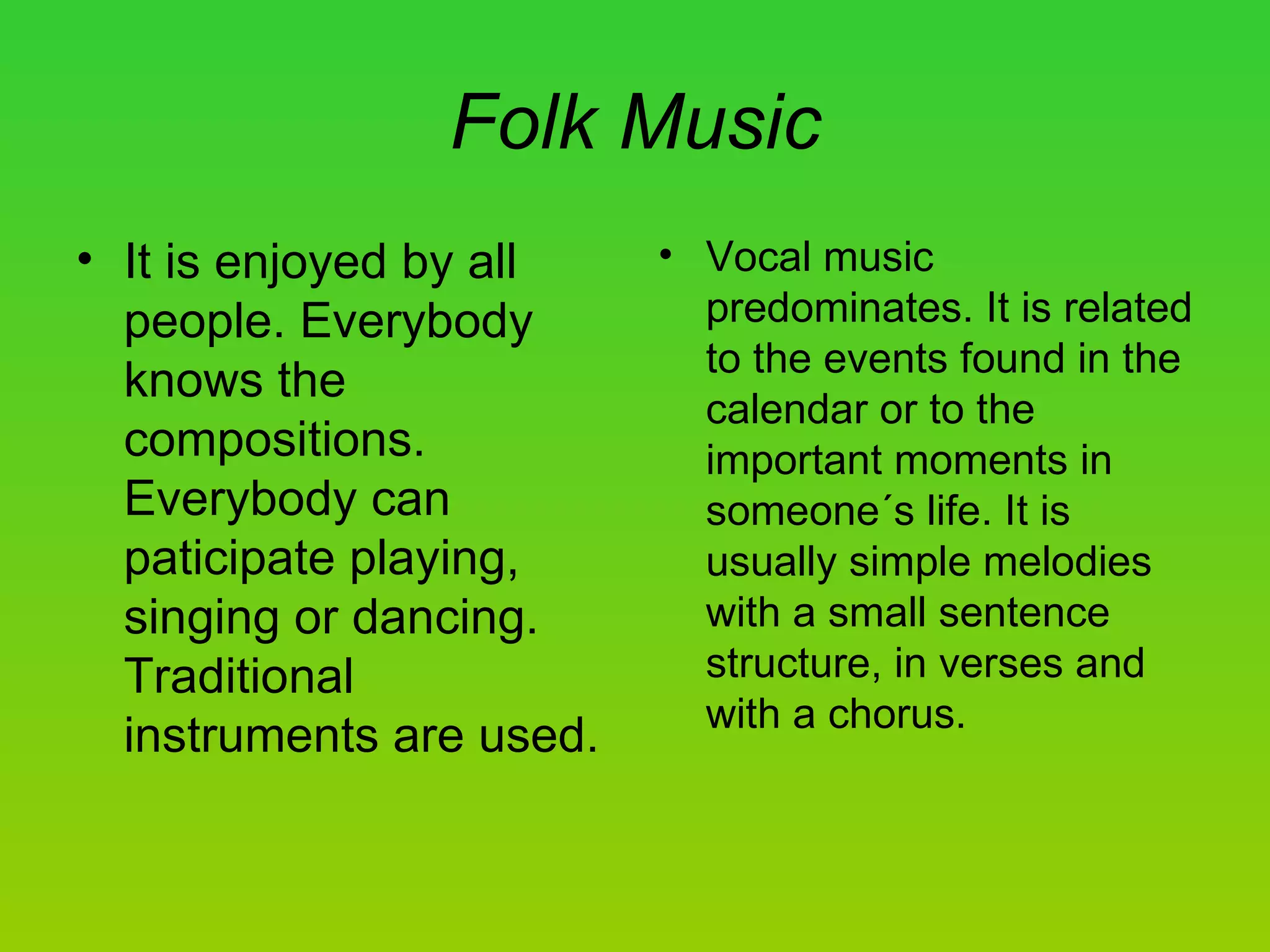 Types Of Music | PPT
