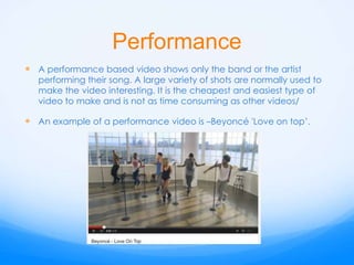 Types of music videos | PPTX | Video Software | Computer Software and ...