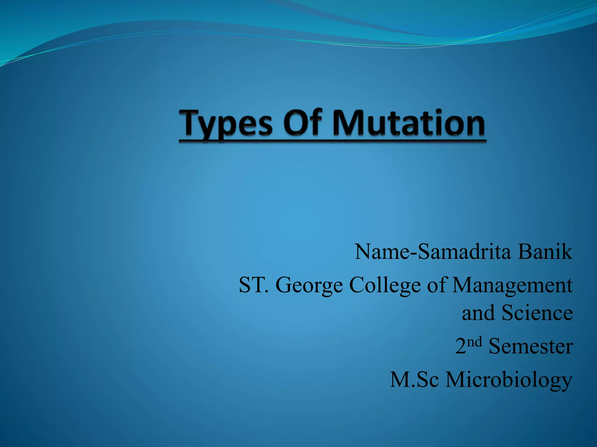 Types of mutation | PPTX