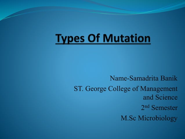 Types of mutation | PPTX