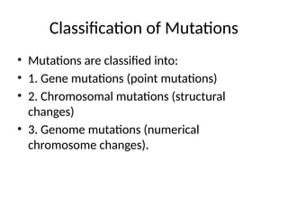 Comprehensive Overview of Types and Effects of Genetic Mutations in ...