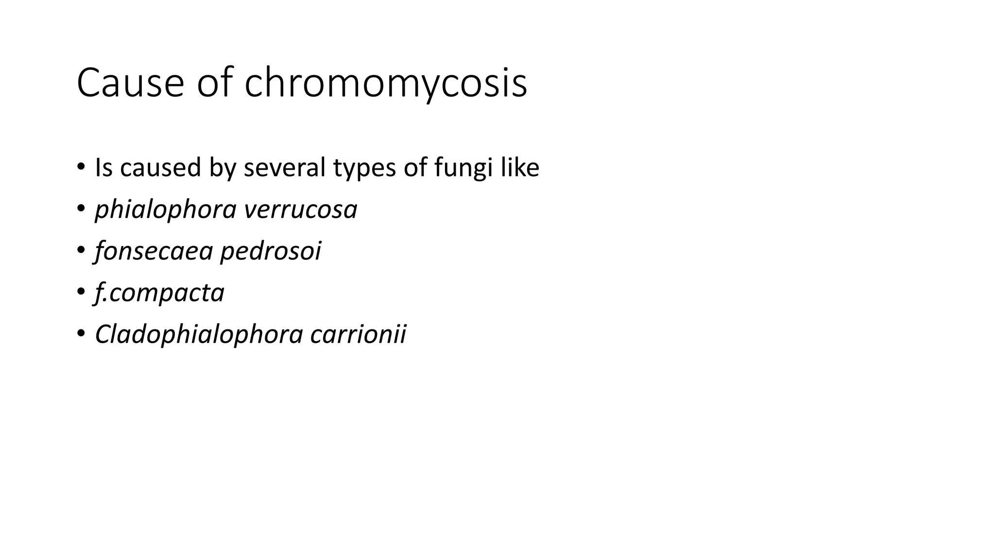 Types of mycosis, dermatophytes, chromomycosis. | PPT